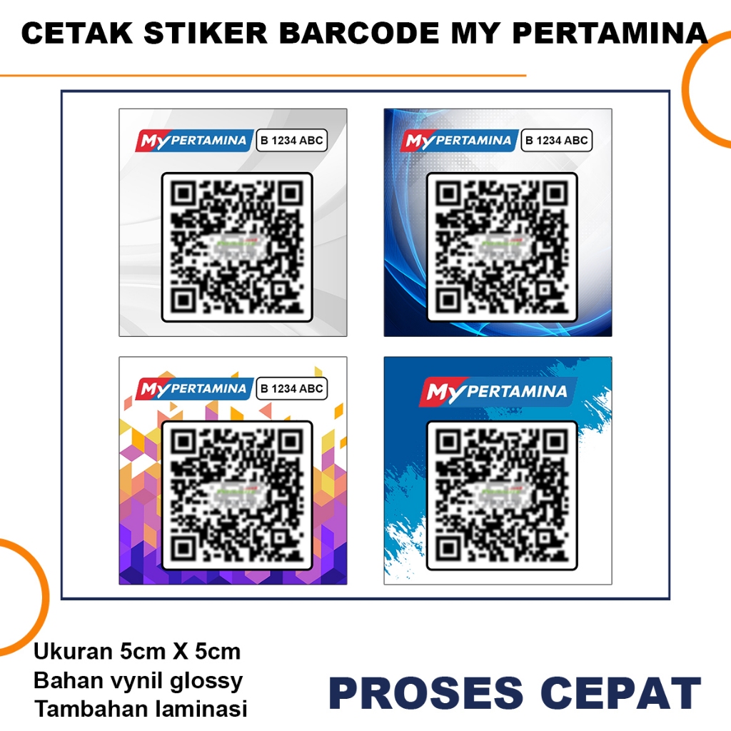 Jual cetak stiker my pertamina / stiker tangki mobil / stiker barcode | Shopee Indonesia