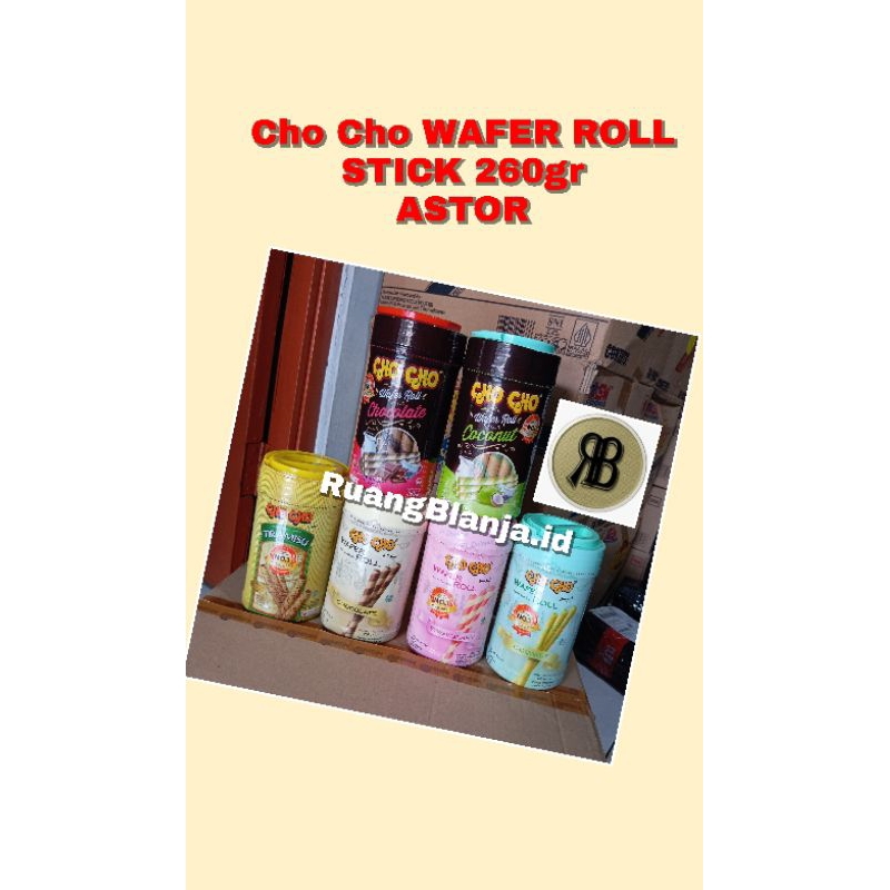 Jual cho cho wafer roll stick 260gr chocho rasa cokelat - strawberry ...
