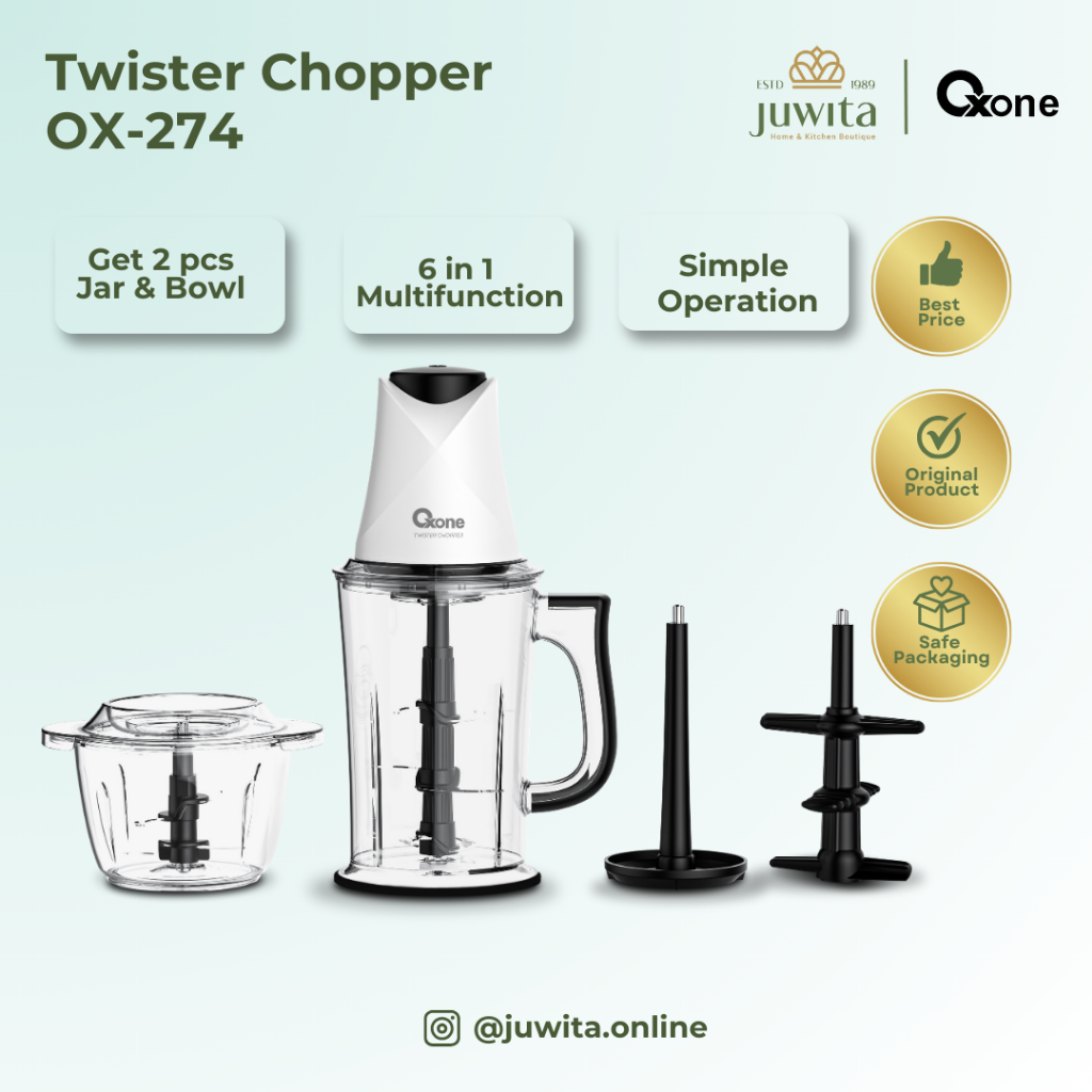 Jual Oxone OX-274 6 in 1 Twister Food Chopper Blender Stainless Blade ...