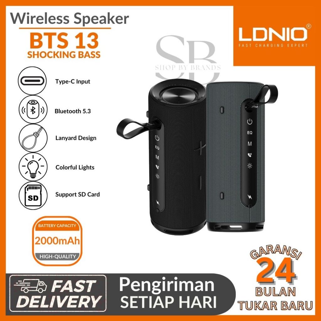 Jual Wireless Speaker LDNIO BTS13 Shocking Bass Hifi Bluetooth Portable ...