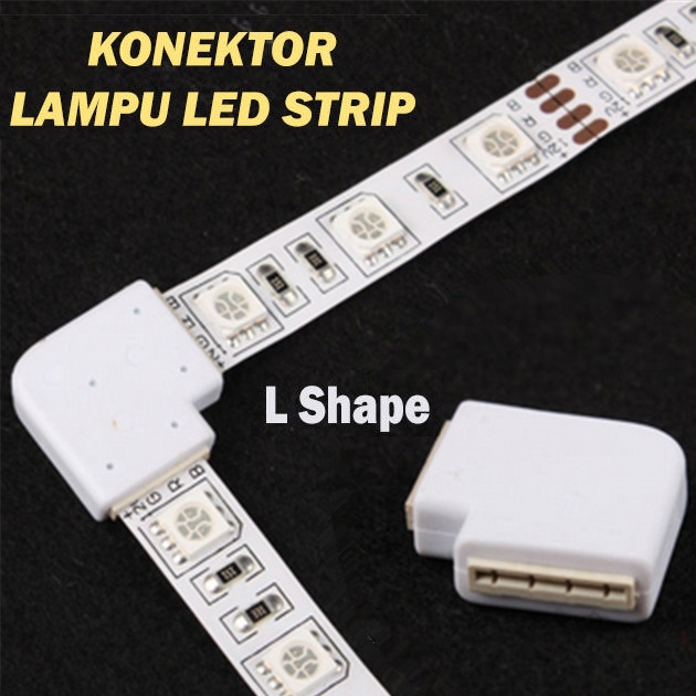 Jual Konektor L 4 Pin 10mm 5050 untuk LED Strip Connector Penyambung ...