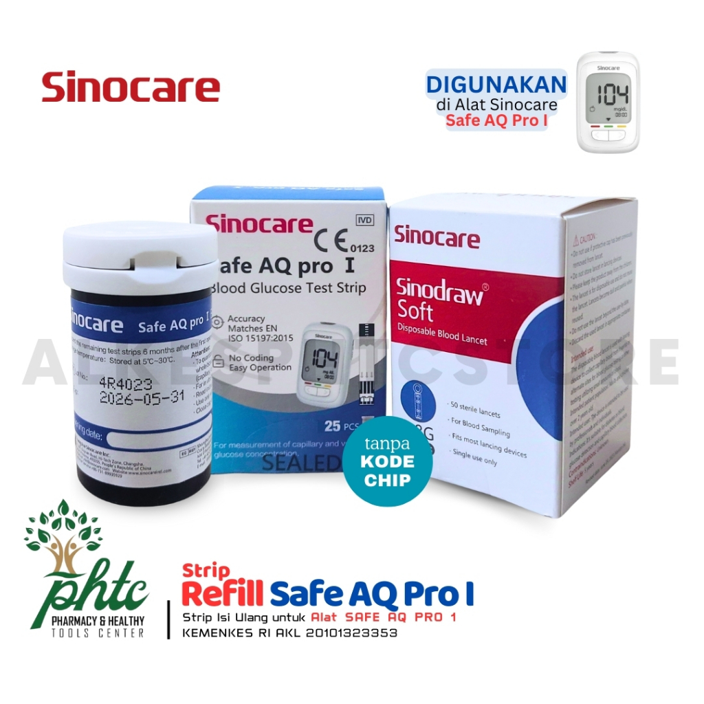 Jual SINOCARE Safe AQ Pro 1 Strip Uji Gula Darah | Shopee Indonesia