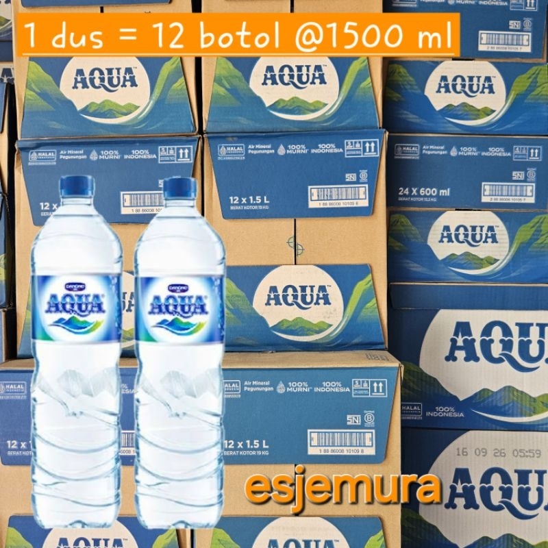 Jual Aqua 1500 ml botol besar / Air mineral | Shopee Indonesia