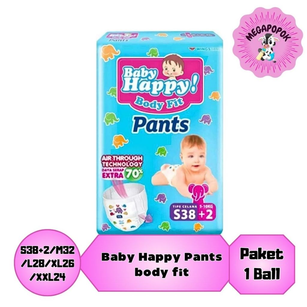Jual Baby Happy Body Fit Pants S38/M32/L28/XL26/XXL24/megapopok | Shopee Indonesia