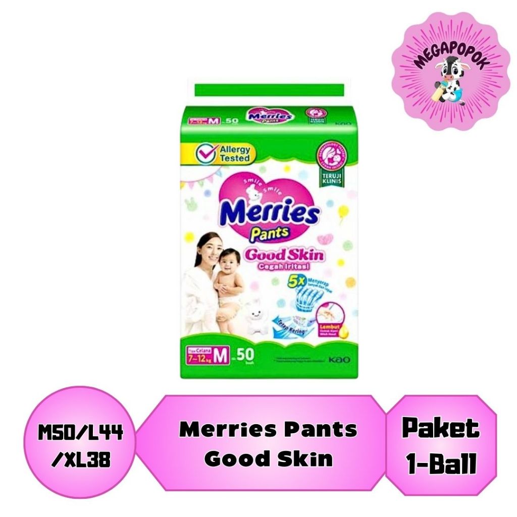Jual Merries Pants Good Skin Jumbo M50/L44/XL38/megapopok | Shopee ...