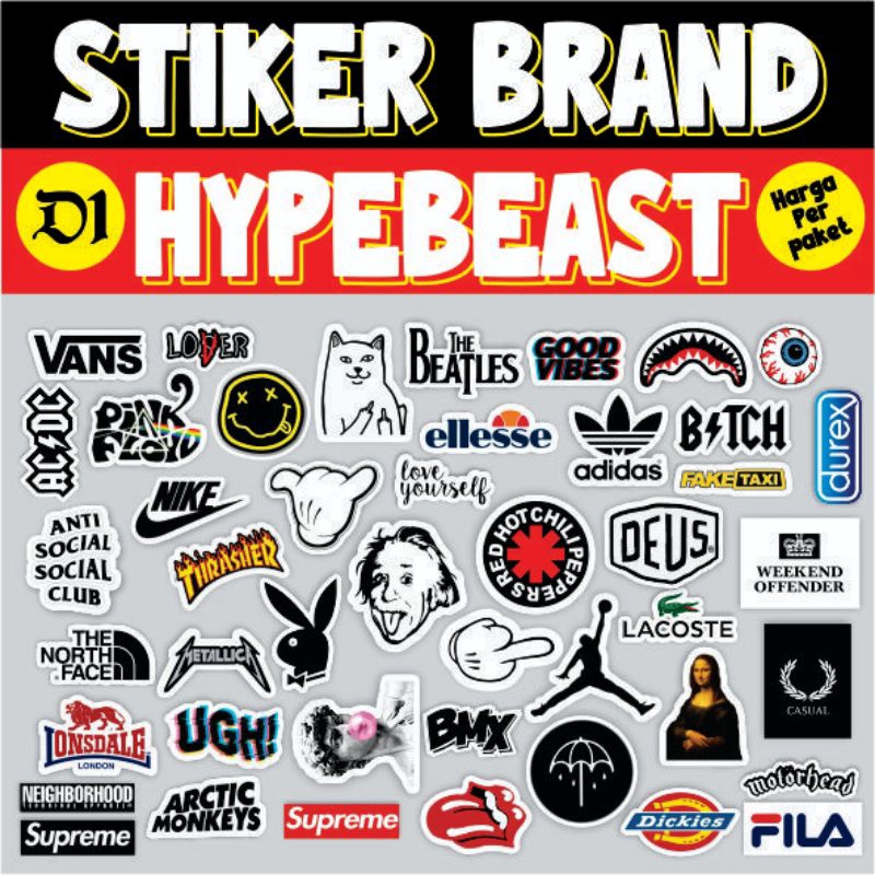 Jual STIKER BRAND AESTHETIC HYPEBEAST HARGA PERPAKET DAPAT SEMUA GAMBAR ...