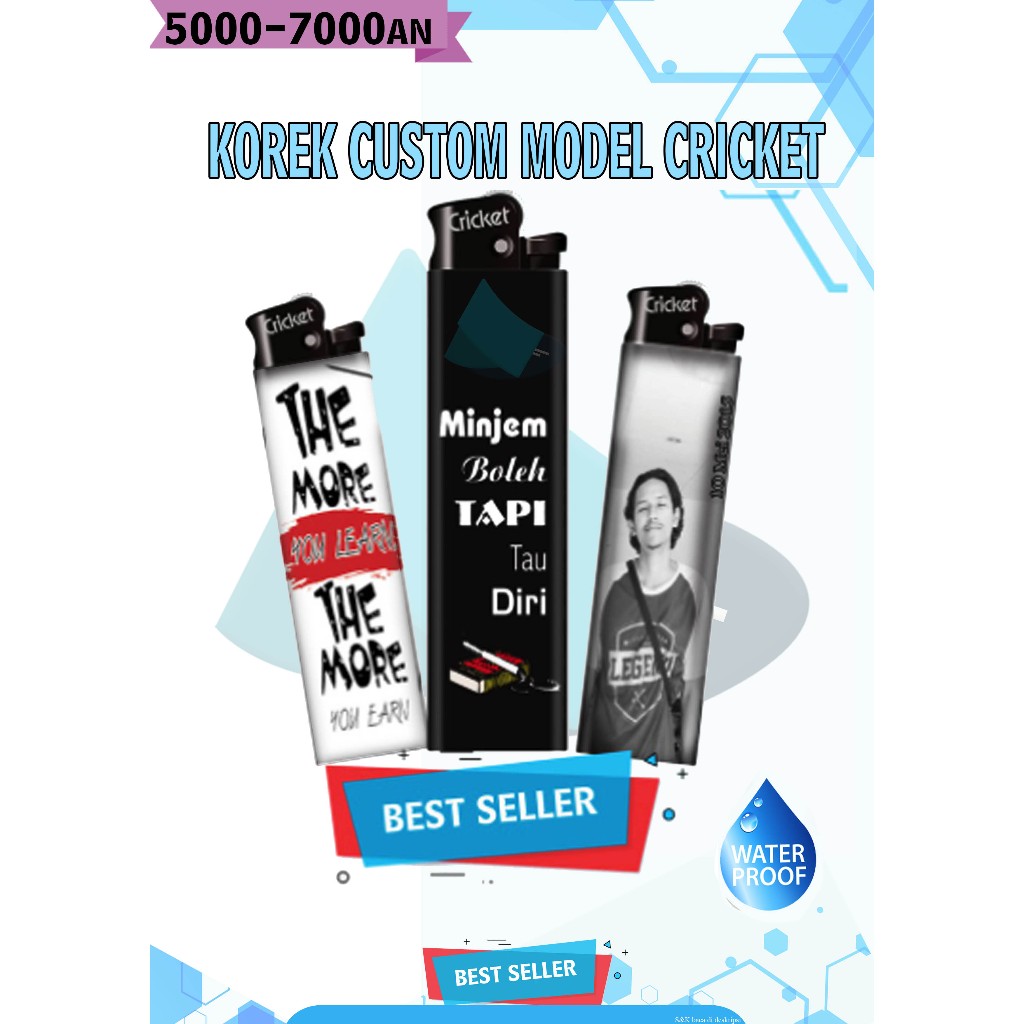Jual (Free Edit) Korek Cricket Custom Bebas Gambar Murah | Shopee Indonesia