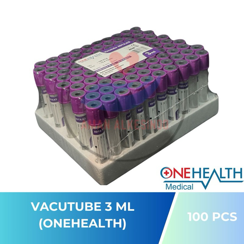 Jual Tabung Darah Vacutube EDTA 3ML K3 OneHealth Tabung EDTA K3 ...