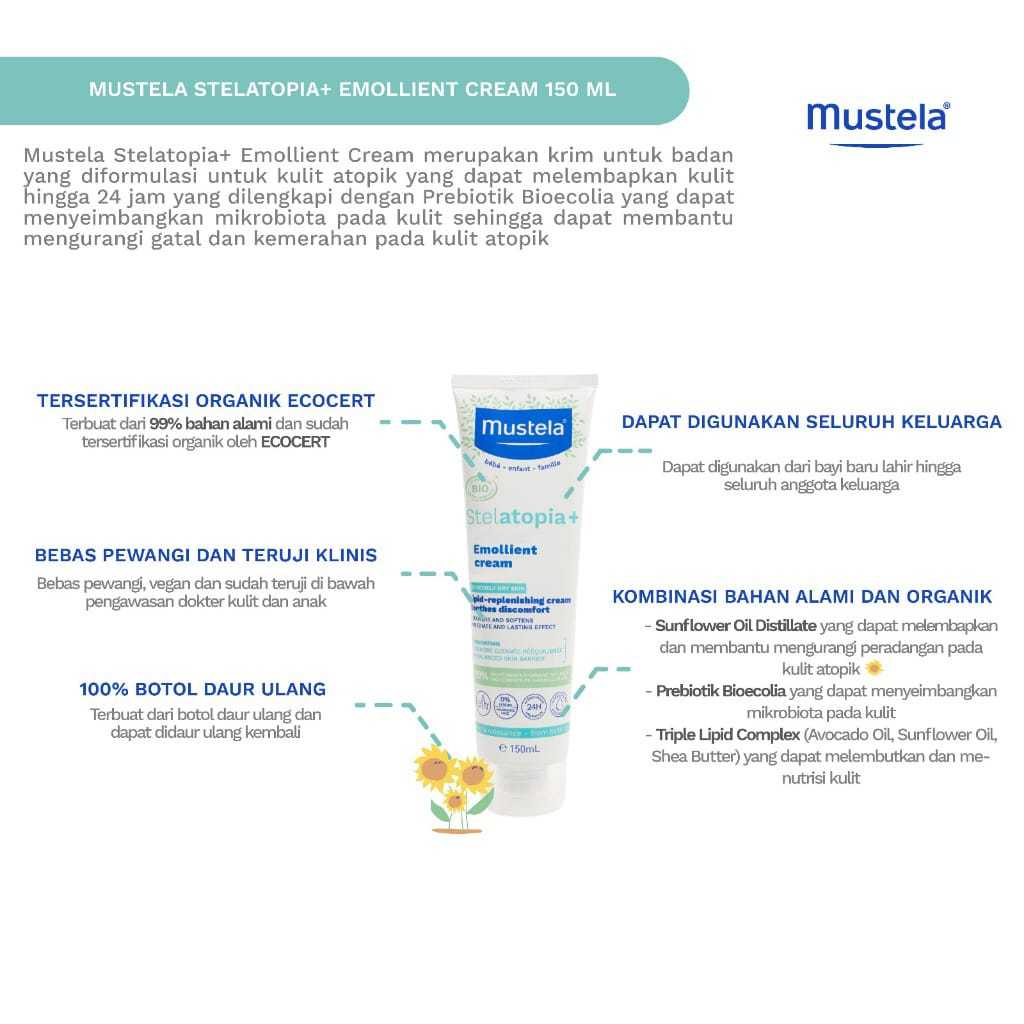 Jual MUSTELA STELATOPIA EMOLLIENT CREAM 200 ML KRIM UNTUK KULIT ALERGI ...