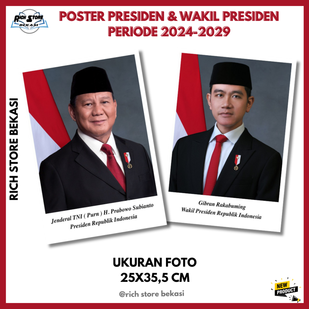 Jual POSTER FOTO PRESIDEN DAN WAKIL PRESIDEN TERPILIH PERIODE 2024-2029 | Shopee Indonesia