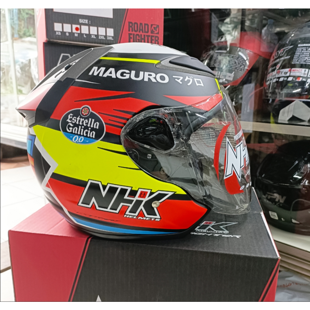 Jual HELM NHK R6 GP EDITION | SERGIO BLACK DOFF HELM NHK| HALFFACE ...