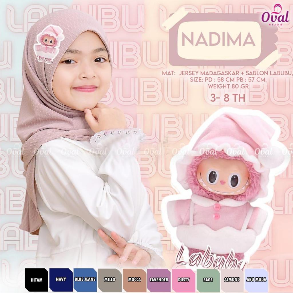 Jual Nadima Jilbab Anak jersey Original Oval Hijab Anak Sablon labubu ...