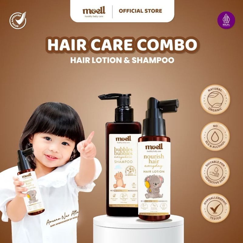 Jual MOELL Bundling Shampoo 185ml dan Hair lotion 100ml bayi | Shopee ...