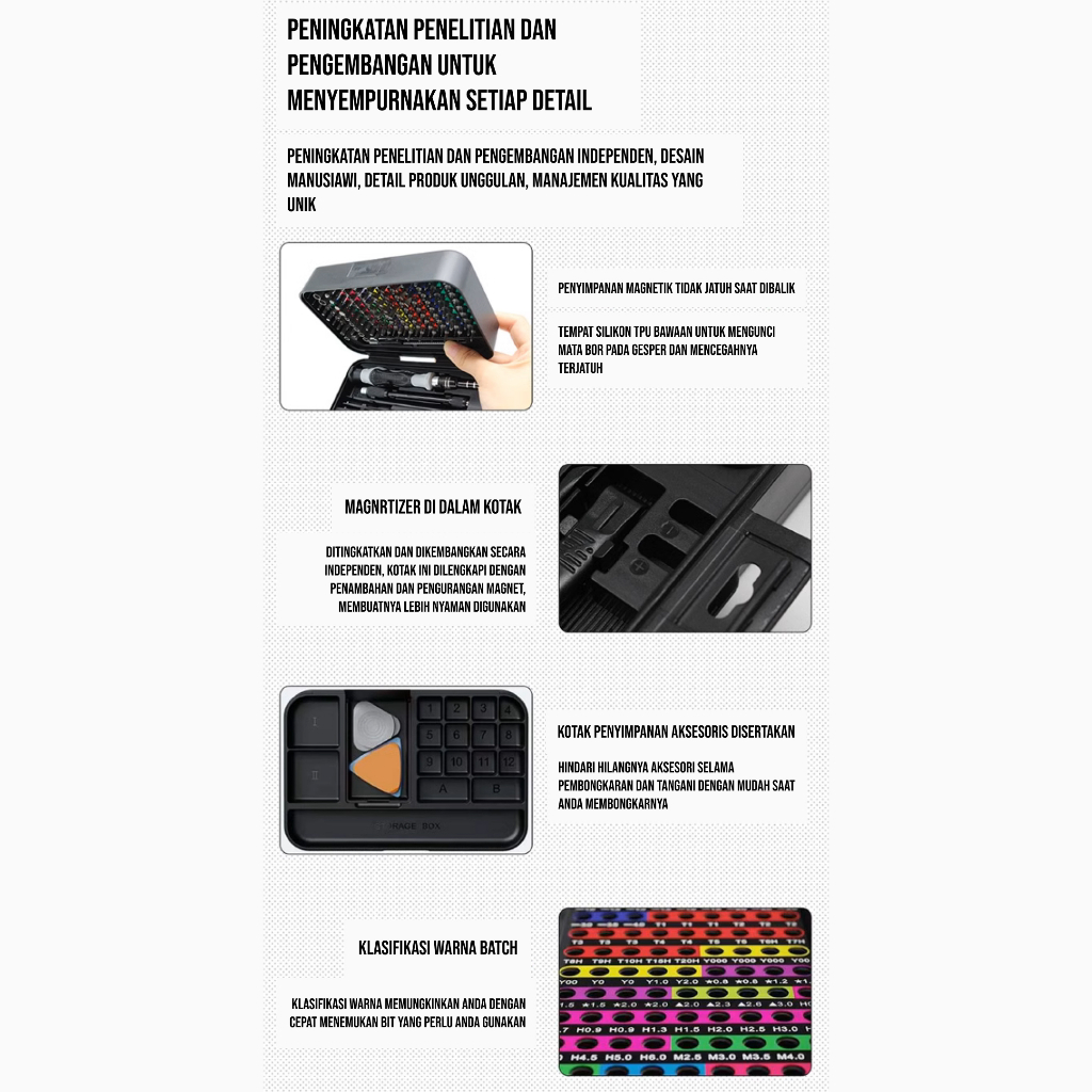 Jual CUTA Obeng Set 132 In 1 Obeng Magnetic Hp Laptop Macbook Komputer ...
