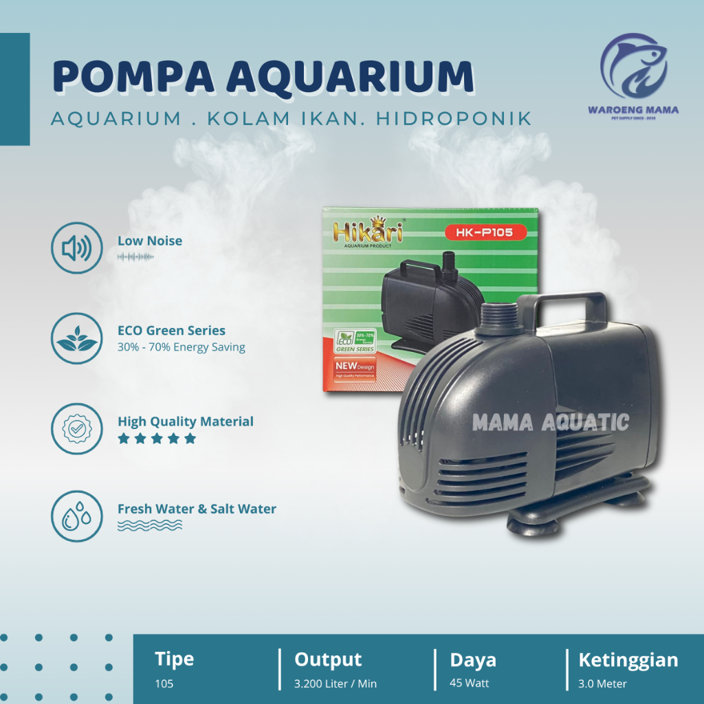 Jual POMPA AQUARIUM CELUP HIKARI HK P 105 LOW WATT MESIN FILTER KOLAM ...