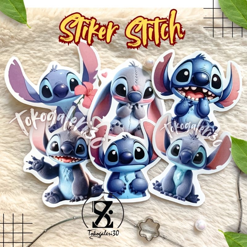 Jual Stiker Stitch Aesthetic Sticker karakter isi 6 PCS Vinly ...