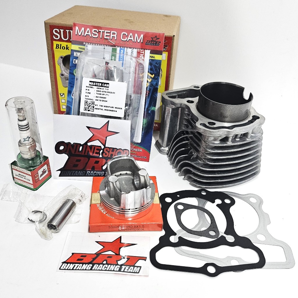 Jual PAKET BORE UP BLOK CAST IRON 53 mm & MASTER CAM & BUSI BRT GENIO ...