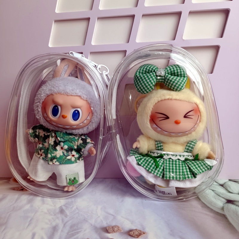 Jual Labubu bag 15cm-18cm Tas penyimpanan transparan PVC Pop Mart Tas ...