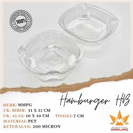 Jual (isi25) MIKA BURGER TEBAL MIKA KUE BUNGKUS WADAH TEMPAT MAKANAN ...