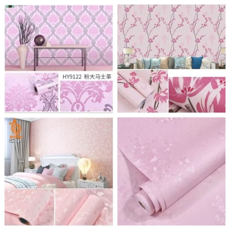 Jual Wallpaper Dinding Motif Batik Pink Walpaper Dinding Kamar Tidur ...