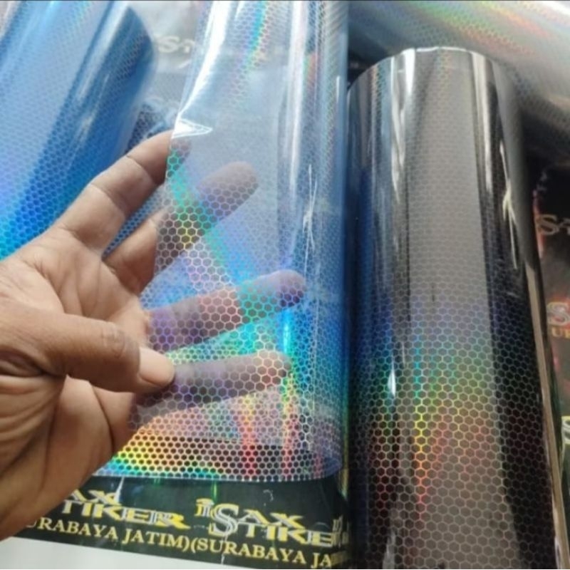 Jual Stiker skotlet trasparan pelangi motor mobil model sarang tawon ...