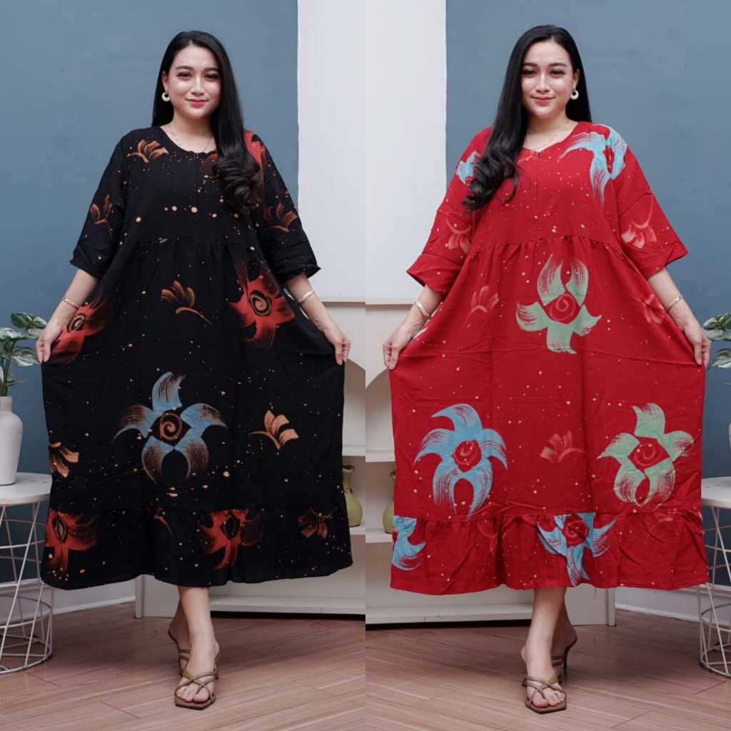 Jual DASTER JUMBO LD 140 KEKINIAN ADEM BUSUI BAHAN RAYON MOTIF LUKIS ...