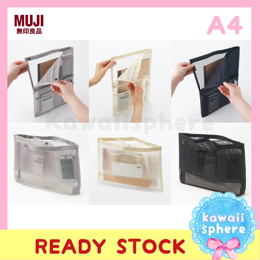 Jual MUJI Nylon Mesh Bag-in-Bag A4 | Landscape / Portrait | Muji Inner ...