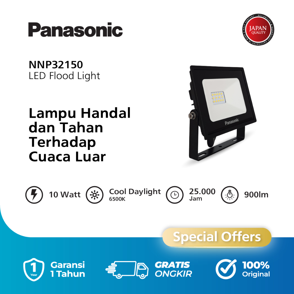 Jual Panasonic Lampu LED Flood Light 10W 6500K IP 65 | Shopee Indonesia