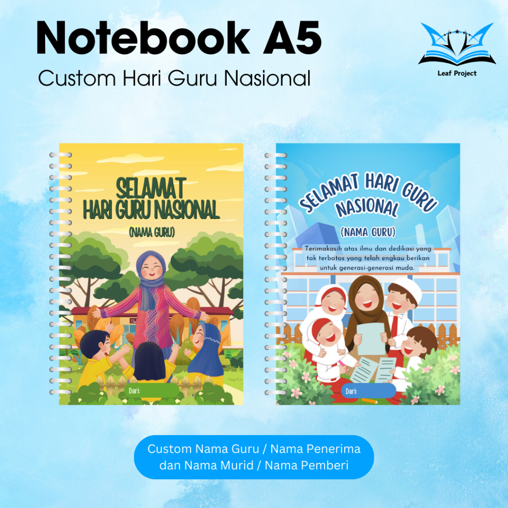 Jual [Notebook A5 Custom Hari Guru] Souvenir Hari Guru Nasional Souvenir HGN Notebook HGN ...