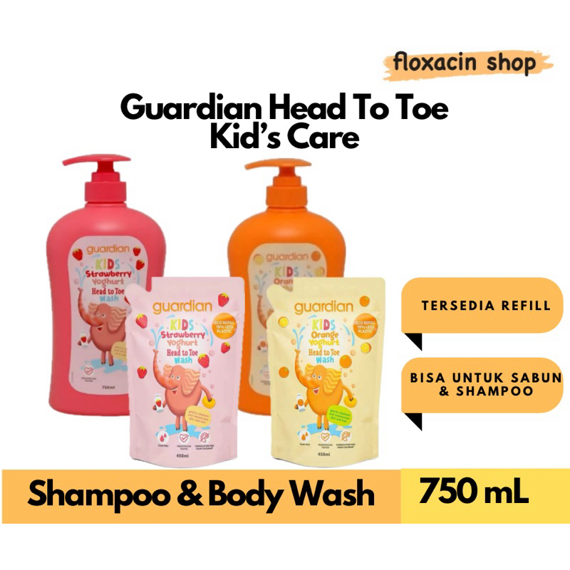 Jual Guardian Kids Care Head to Toe Wash 750ml 450 ml - Orange Yoghurt ...