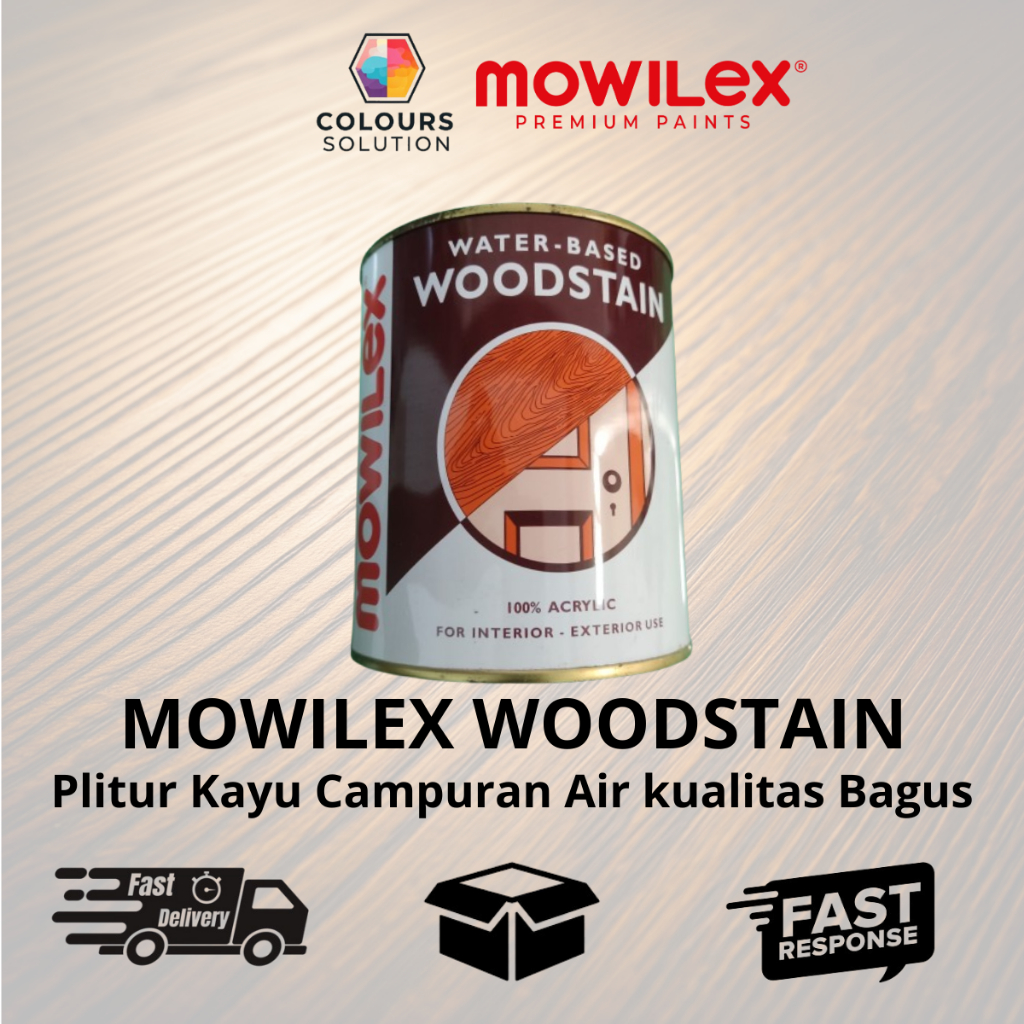Jual MOWILEX WOODSTAIN WATERBASED Vernis Kayu Cat Kayu Plitur Kayu ...
