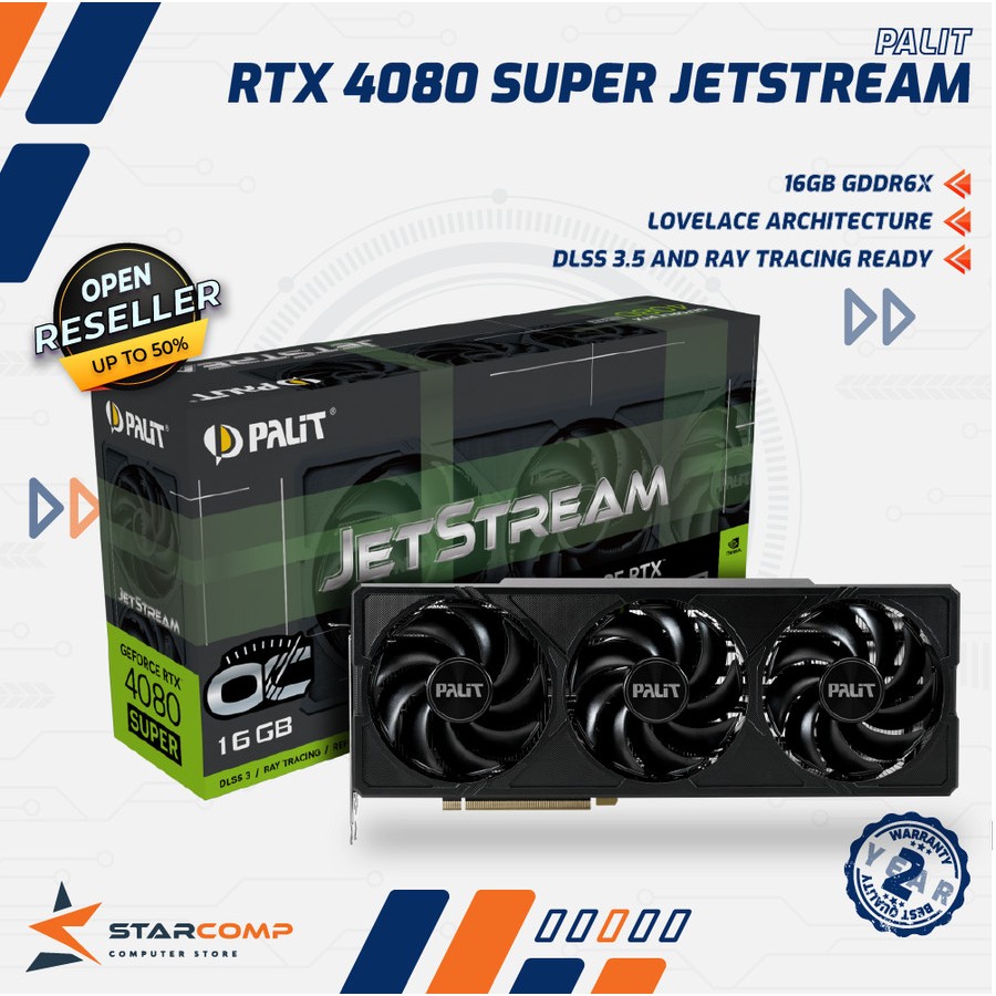 Jual PALIT GeForce RTX 4080 Super JetStream OC 16GB GDDR6X | Shopee ...