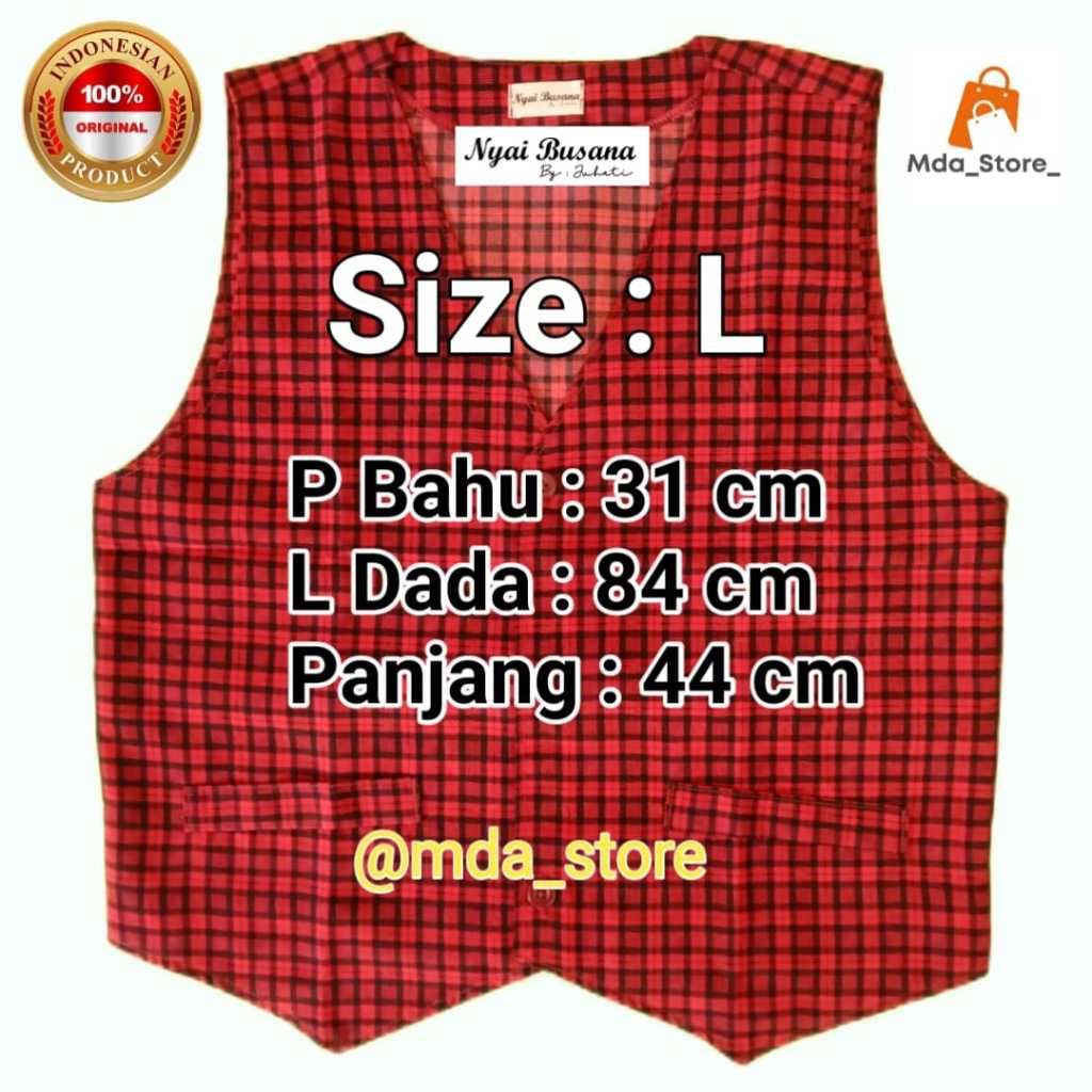 Jual Rompi Seragam anak SD/MI/PAUD ukuran L warna merah kotak kotak ...
