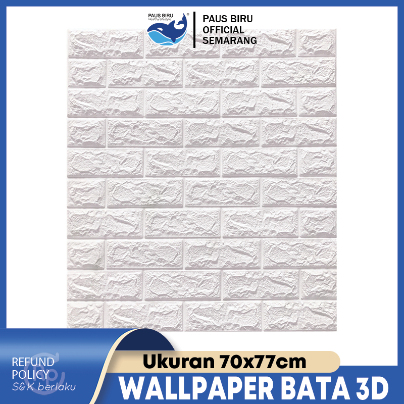 Jual Paus Biru - Wallpaper Dinding Foam Timbul 3D Bata Classic Brick 70 x 77 cm / Wallpaper Bata ...