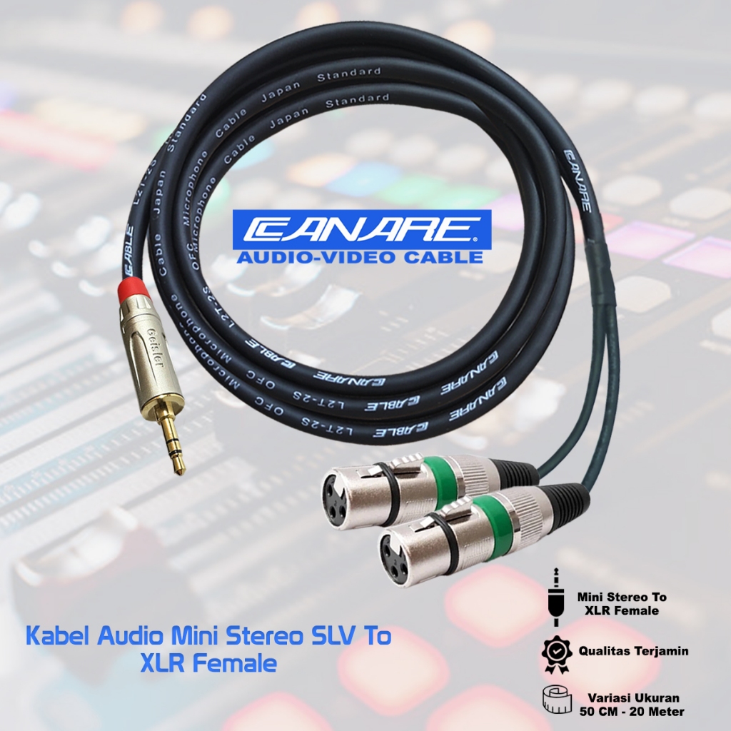Jual Kabel Audio HP Jack Mini AUX Stereo SLV 3.5 mm To 2x XLR Female ...