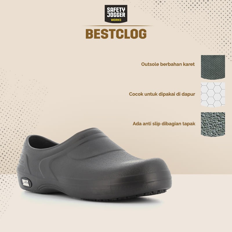 Jual Safety Jogger BESTCLOG / Sepatu Chef Kitchen F&B Anti Slip Best Clog | Shopee Indonesia