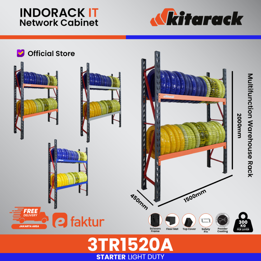 Jual KITARACK Tire Rack Rak Gudang 3TR1520 Abu Series Rak Ban Motor ...