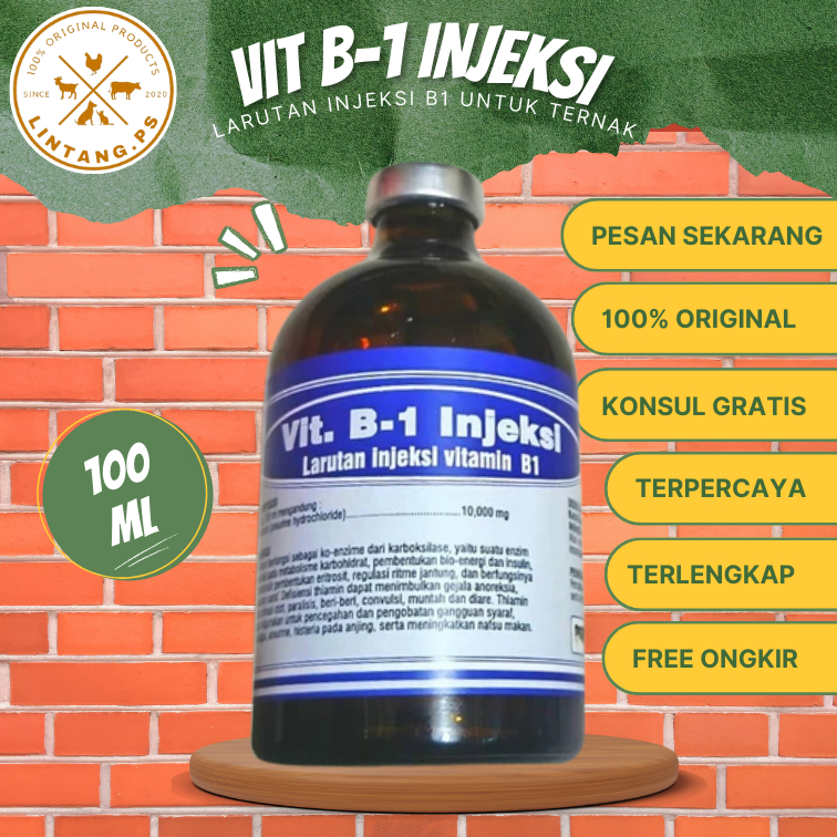 Jual Vitamin B1 Injeksi - Vit B1 injek 100ml - Obat Lumpuh Hewan Ternak ...