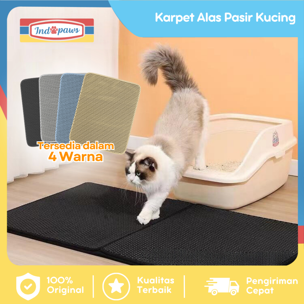Jual Indopawss Karpet Alas Pasir Kucing Double Layer Cat Litter Box Mat ...
