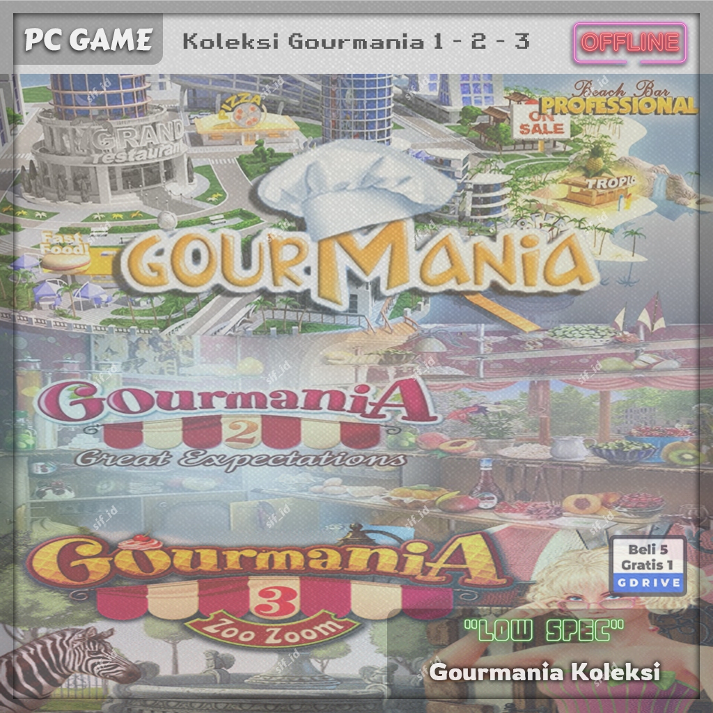 Jual Gourmania - Gourmania 2 Great Expectations - Gourmania 3 Zoo Zoom ...