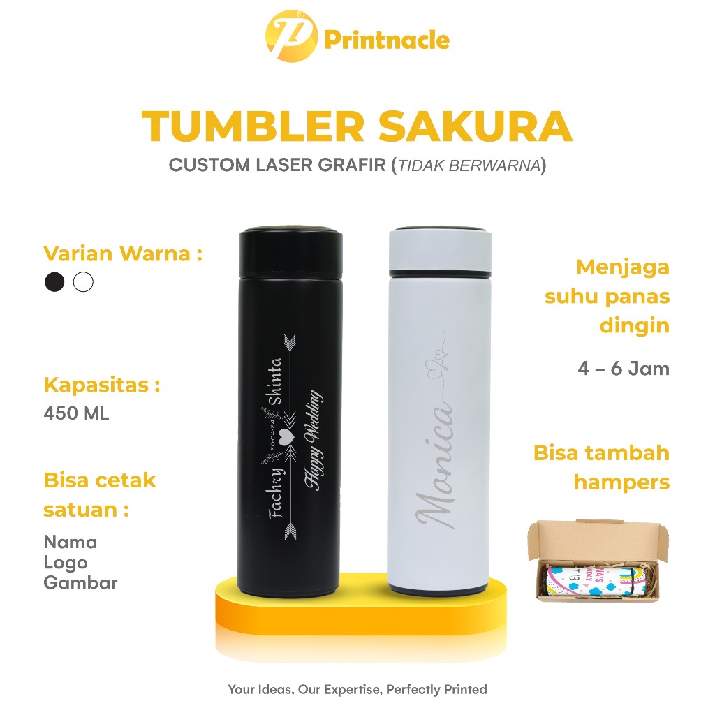 Jual Tumbler Custom SAKURA 450ml Cetak Laser Grafir Cetak Nama Tumblr ...