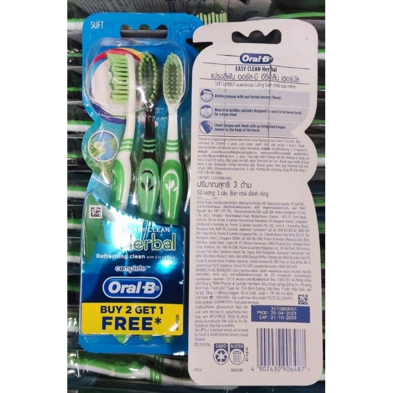 Jual (isi 3) oral-B easy clean herbal soft | Shopee Indonesia