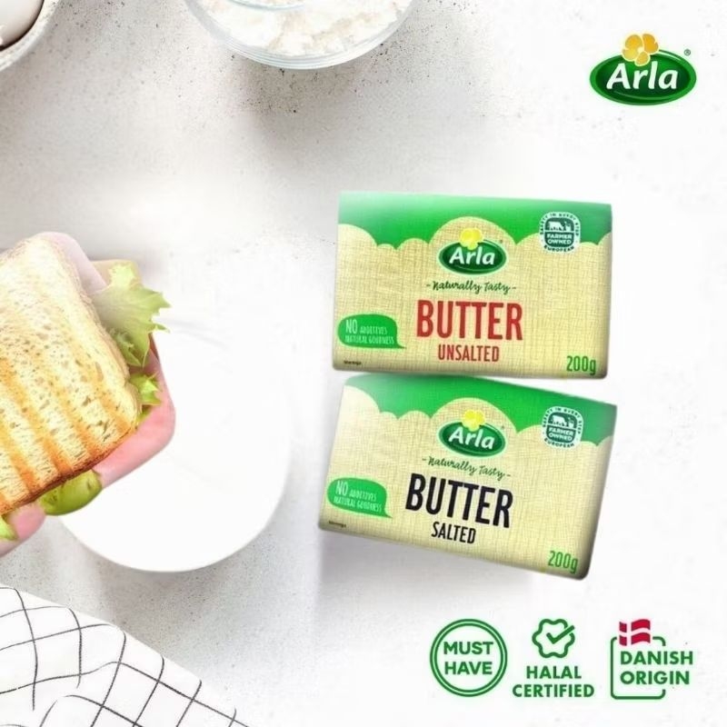 Jual Arla Butter Salted dan Unsalted 200g | Shopee Indonesia
