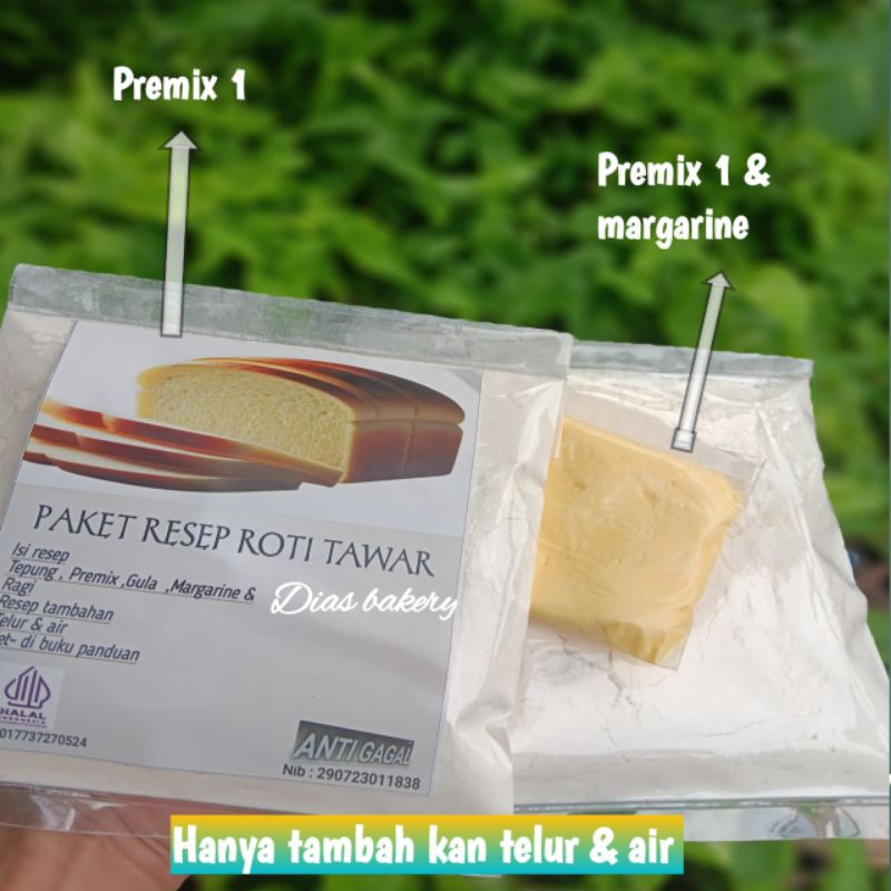 Jual Paket resep roti tawar/ Premix roti tawar/ Tepung instan roti ...
