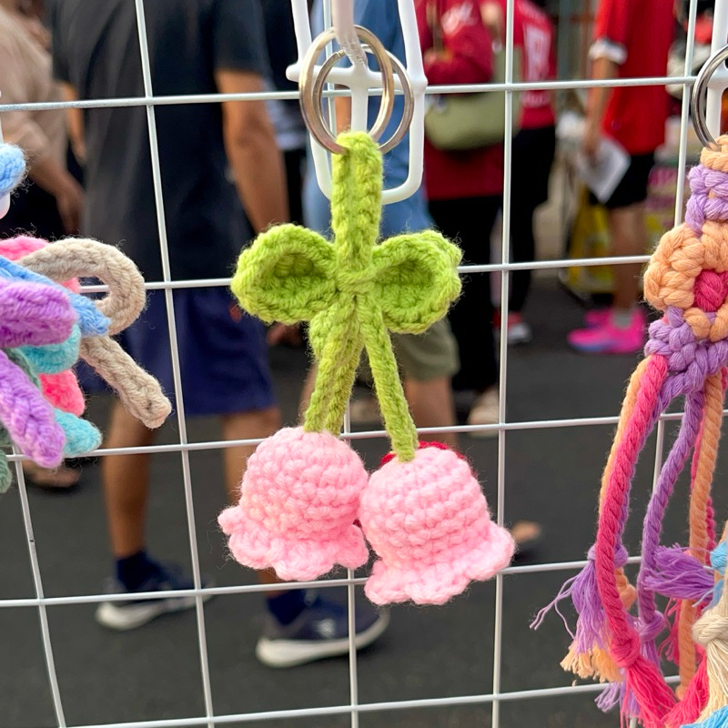 Jual bagcharm keychain | lily | cherry crochet | gantungan kunci ...