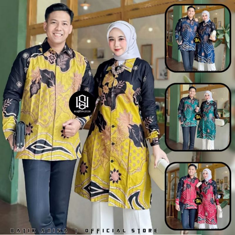 Jual Couple Batik Set Pakaian Batik Tunik Couple Modern Set Pakaian Couple kemeja Batik Pria ...