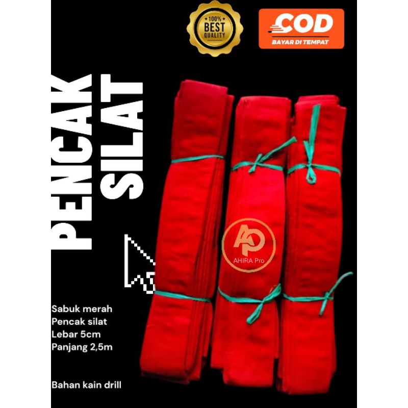 Jual sabuk pencak silat merah 5cm -sabuk tingkatan-sabuk perguruan ...