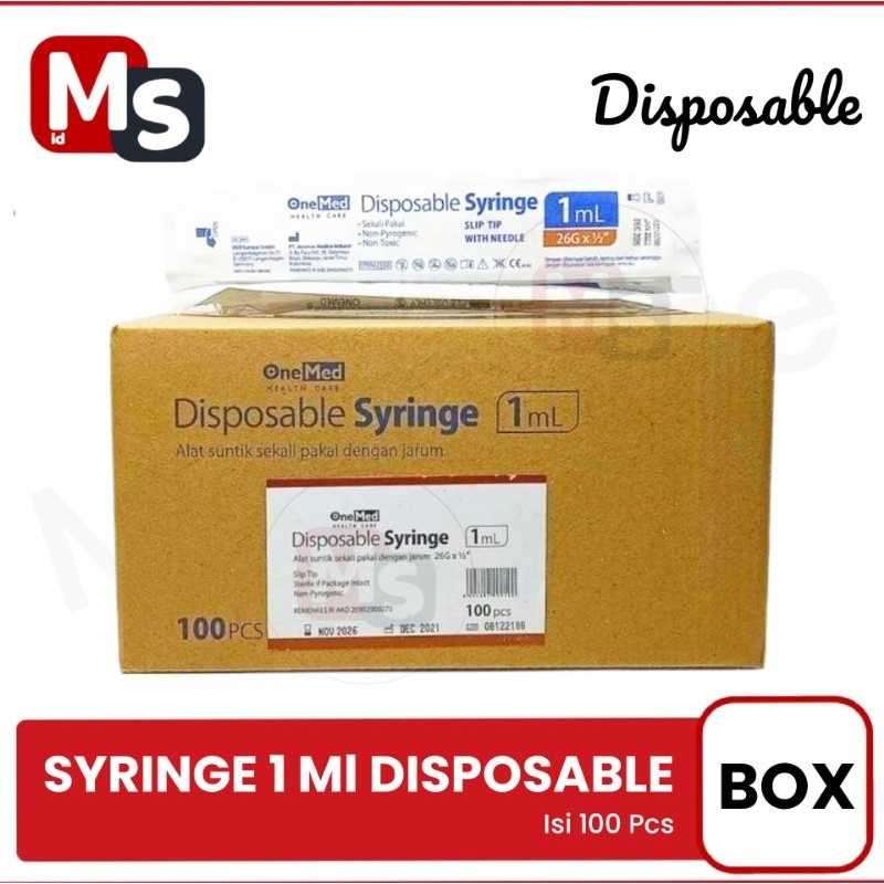 Jual Syringe 1ml Steril Alat Suntik Medis Spuit 1cc Isi 100 Pcs / Box ...