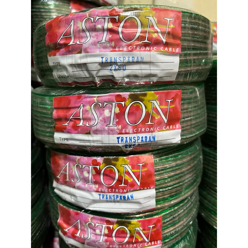 Jual kabel listrik/audio ASTON TRANSPARAN 2x50 30 METER (Serabut Tebal isi 2) | Shopee Indonesia