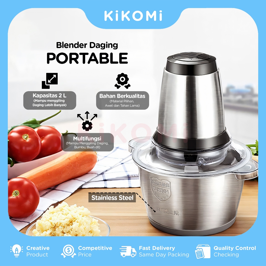 Jual Blender Penggiling Daging 2 Liter 4 Mata Pisau Stainless Steel ...